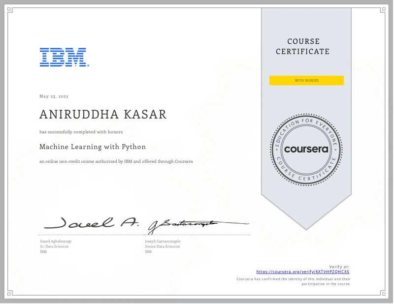 Aniruddha Kasar on LinkedIn: #algorithms #machinelearning #python #ibm ... Aniruddha Kasar on LinkedIn: #algorithms #machinelearning #python #ibm ...