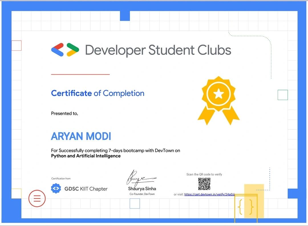 Aryan Modi on LinkedIn: DevTown Shaurya Sinha Aryan Modi on LinkedIn: DevTown Shaurya Sinha