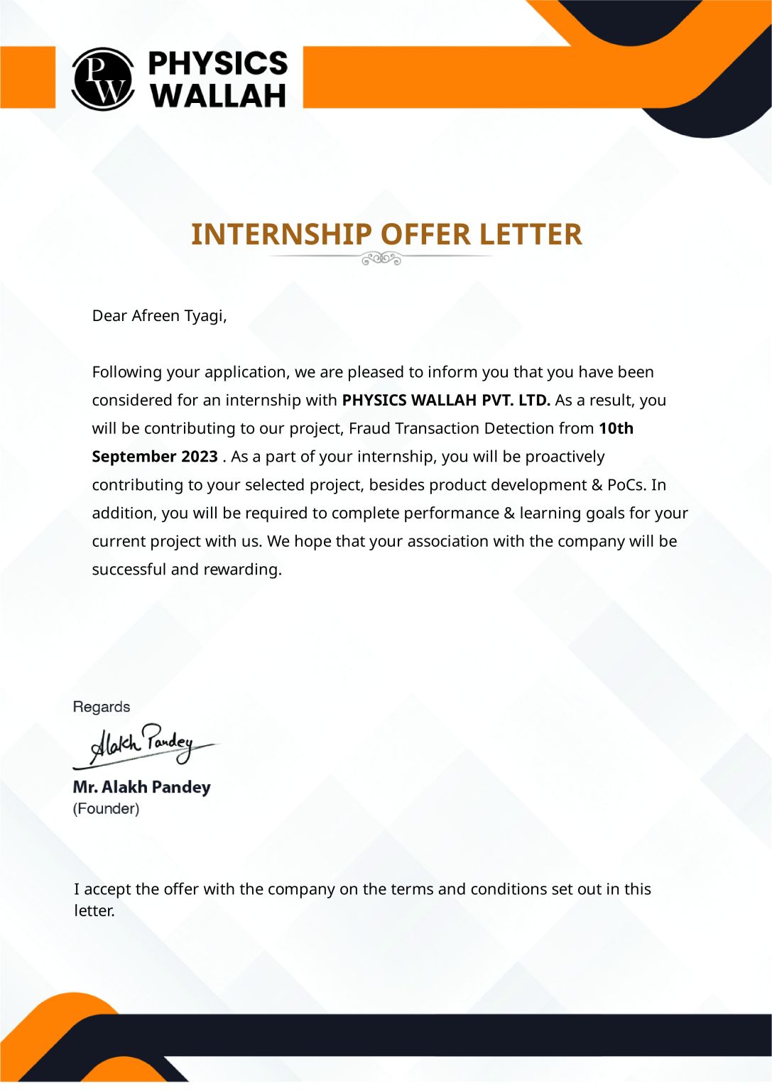 Afreen Tyagi on LinkedIn: #internship #pwskills #datascience | 12 comments Afreen Tyagi on LinkedIn: #internship #pwskills #datascience | 12 comments