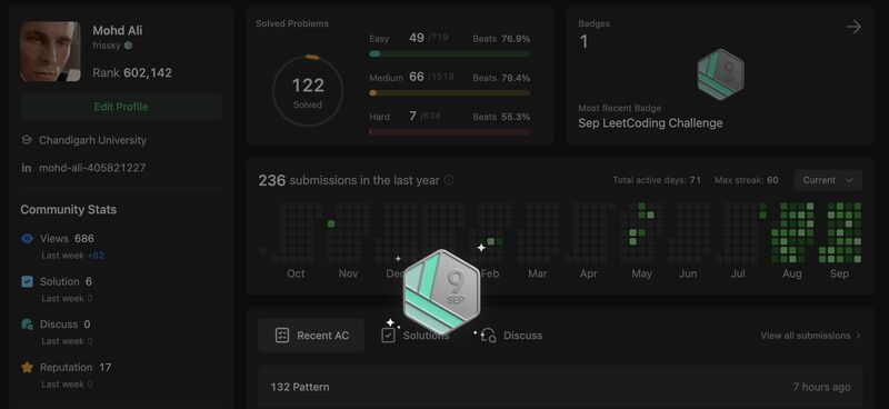 Mohammad Ali on LinkedIn: #codingjourney #leetcode #codingchallenges # ... Mohammad Ali on LinkedIn: #codingjourney #leetcode #codingchallenges # ...