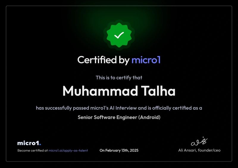 #androiddevelopment #softwareengineering #micro1certified… | Talha ... #androiddevelopment #softwareengineering #micro1certified… | Talha ...