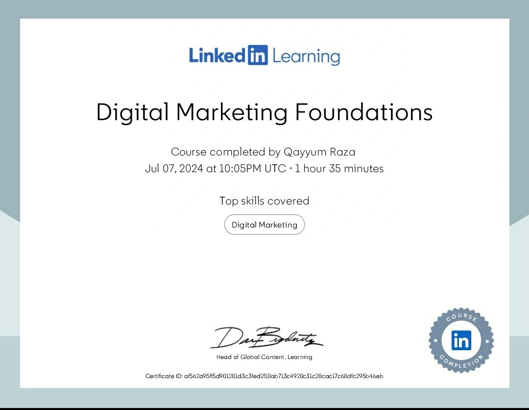 Completed Digital Marketing Foundations course | Qayyum Raza posted on ... Completed Digital Marketing Foundations course | Qayyum Raza posted on ...