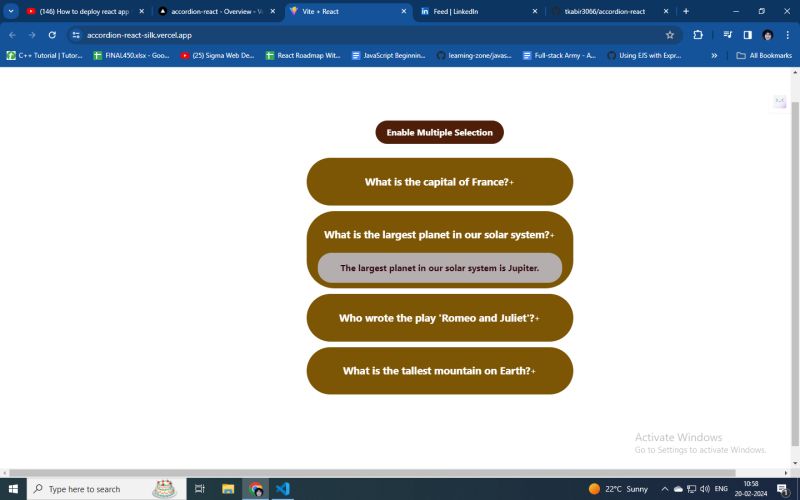 TUTUL KABIR on LinkedIn: Simple React project project name : Accordion ... TUTUL KABIR on LinkedIn: Simple React project project name : Accordion ...