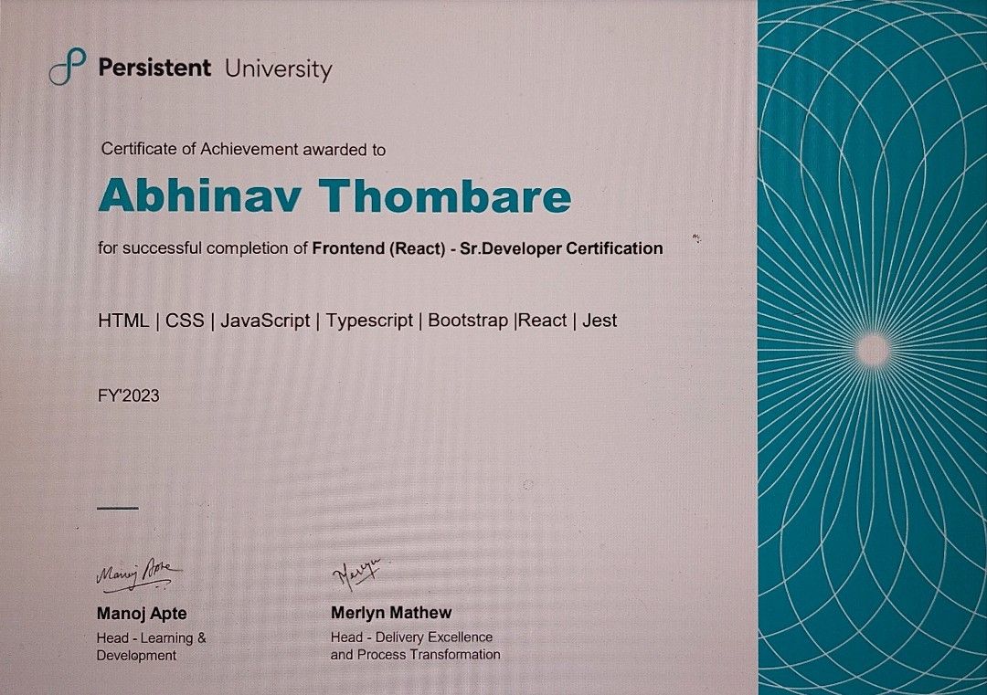 Abhinav Thombare on LinkedIn: #pdea #developer #reactjs #engineering # ... Abhinav Thombare on LinkedIn: #pdea #developer #reactjs #engineering # ...