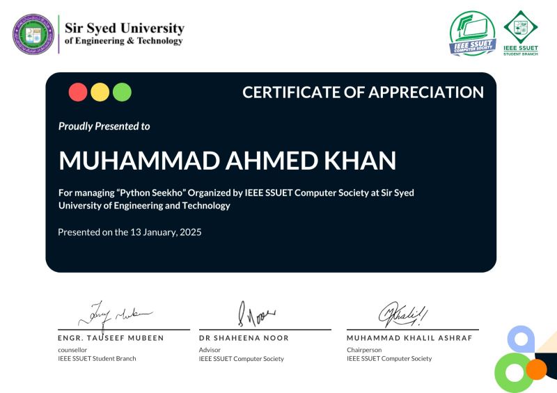 Muhammad Ahmed Khan on LinkedIn: #python #pythonseekhoieeekesath #ieee ... Muhammad Ahmed Khan on LinkedIn: #python #pythonseekhoieeekesath #ieee ...