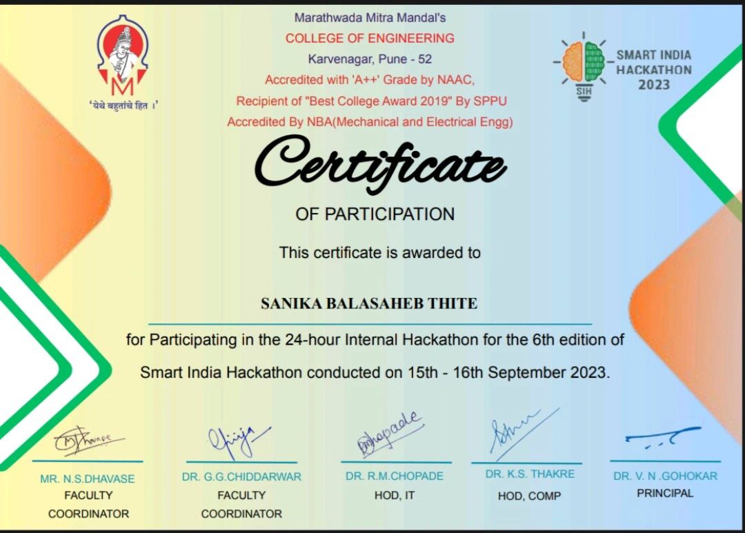 My amazing journey at Smart India Hackathon | Sanika Thite posted on ... My amazing journey at Smart India Hackathon | Sanika Thite posted on ...