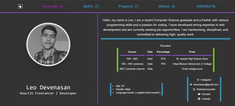 leo devenasan on LinkedIn: #reactjs #tailwindcss #portfolio leo devenasan on LinkedIn: #reactjs #tailwindcss #portfolio