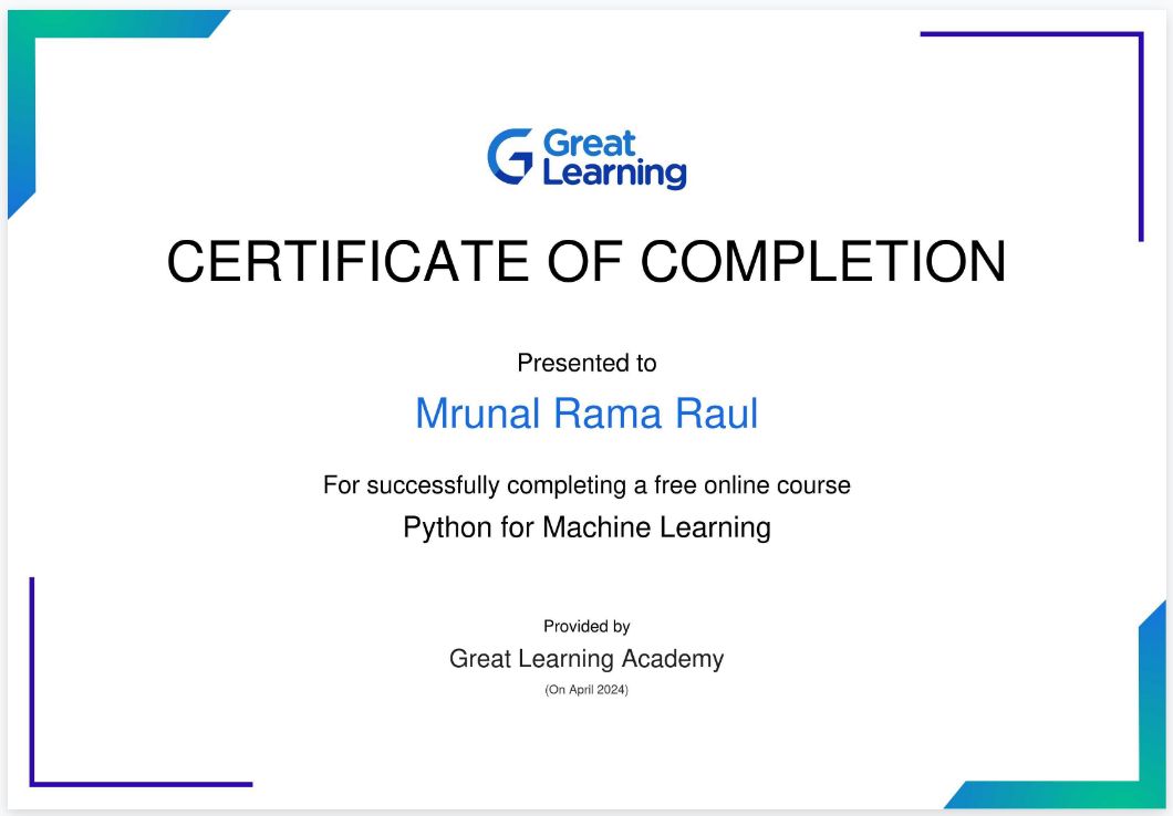 Mrunal Raul on LinkedIn: #python #machinelearning #greatlearning # ... Mrunal Raul on LinkedIn: #python #machinelearning #greatlearning # ...