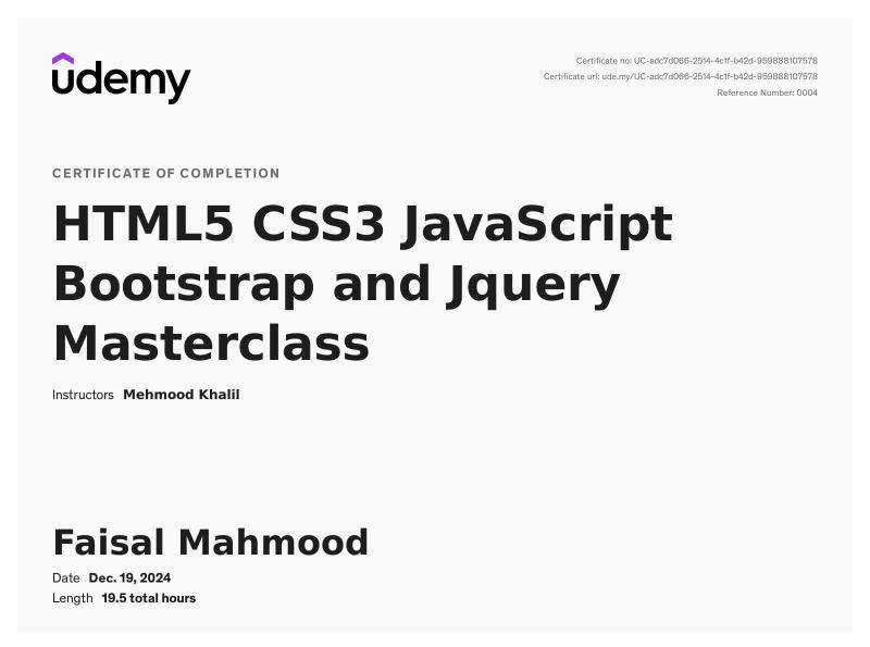 Faisal Mahmood on LinkedIn: #html5 #css3 #javascript #bootstrap #jquery ... Faisal Mahmood on LinkedIn: #html5 #css3 #javascript #bootstrap #jquery ...