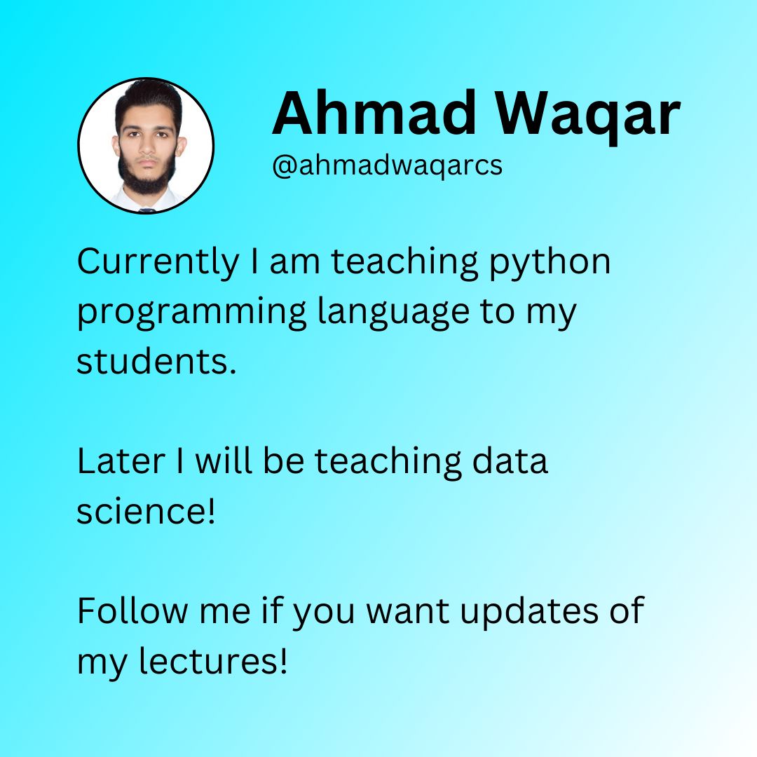 Ahmad Waqar on LinkedIn: #python #pythonprogramming #pogramming # ... Ahmad Waqar on LinkedIn: #python #pythonprogramming #pogramming # ...