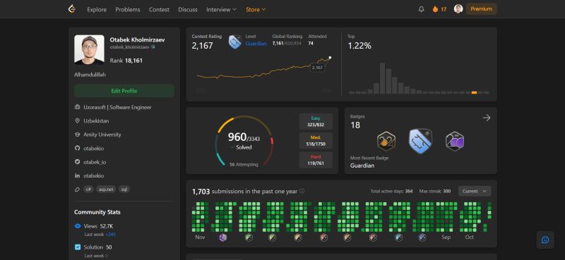 Otabek Kholmirzaev on LinkedIn: #leetcode #guardian | 60 comments Otabek Kholmirzaev on LinkedIn: #leetcode #guardian | 60 comments