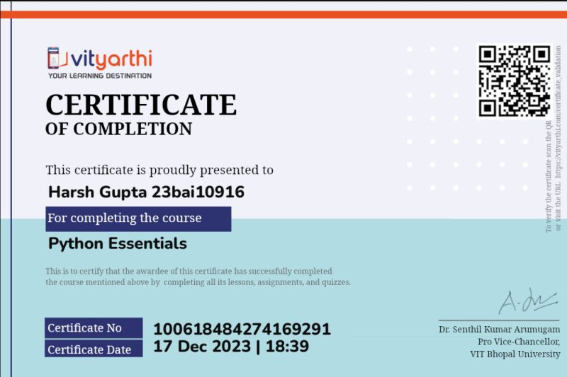Harsh gupta on LinkedIn: #pythonessentials #vityarthi # ... Harsh gupta on LinkedIn: #pythonessentials #vityarthi # ...