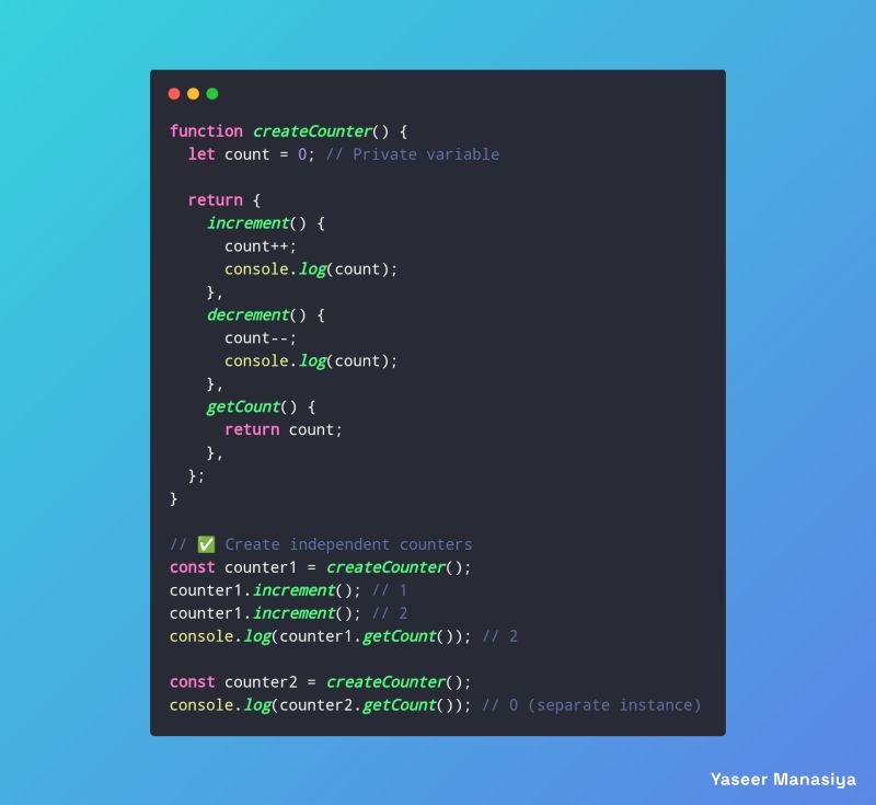 Yaseer M. on LinkedIn: #javascript #closures #advancedjs # ... Yaseer M. on LinkedIn: #javascript #closures #advancedjs # ...