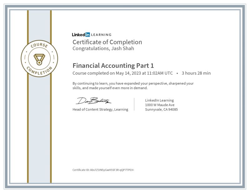 Jash Shah on LinkedIn: Completed an interesting course of Financial ... Jash Shah on LinkedIn: Completed an interesting course of Financial ...
