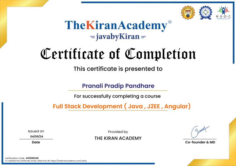 Pranali Pandhare on LinkedIn: #java #j2ee #angular # ... Pranali Pandhare on LinkedIn: #java #j2ee #angular # ...