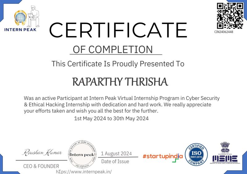 Raparthy Thrisha on LinkedIn: #cybersecurity #ethicalhacking # ... Raparthy Thrisha on LinkedIn: #cybersecurity #ethicalhacking # ...
