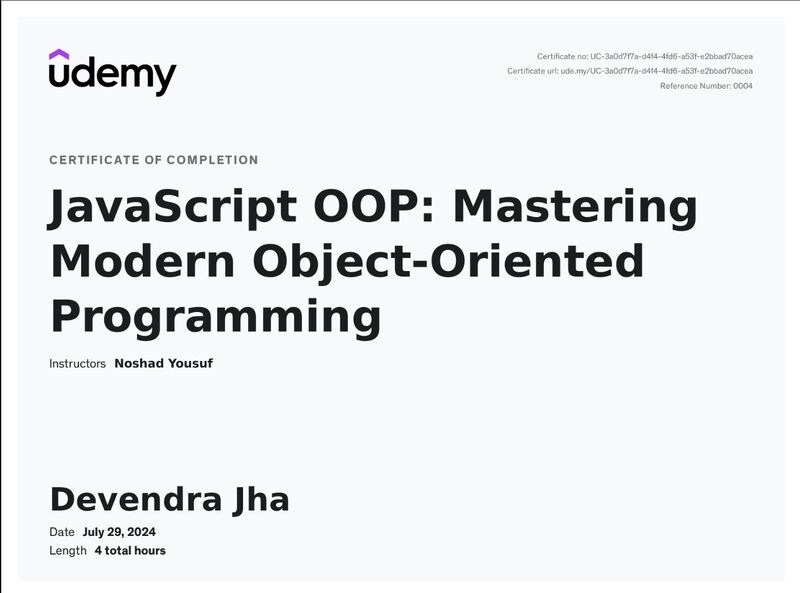 Devendra Jha on LinkedIn: #javascript #oop #udemy #coding # ... Devendra Jha on LinkedIn: #javascript #oop #udemy #coding # ...