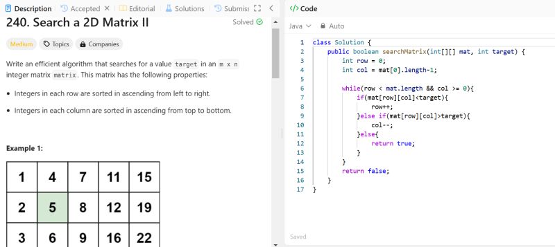 #codewithme #day5 #matrixsearch #leetcode #dsa #codingchallenge ... #codewithme #day5 #matrixsearch #leetcode #dsa #codingchallenge ...