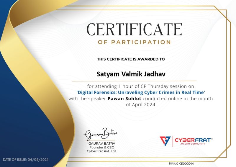 satyam jadhav on LinkedIn: #digitalforensics #pawansohlot satyam jadhav on LinkedIn: #digitalforensics #pawansohlot