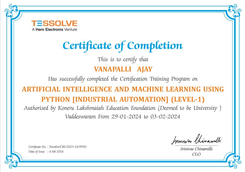 Vanapalli Ajay on LinkedIn: #ai #machinelearning #python # ... Vanapalli Ajay on LinkedIn: #ai #machinelearning #python # ...