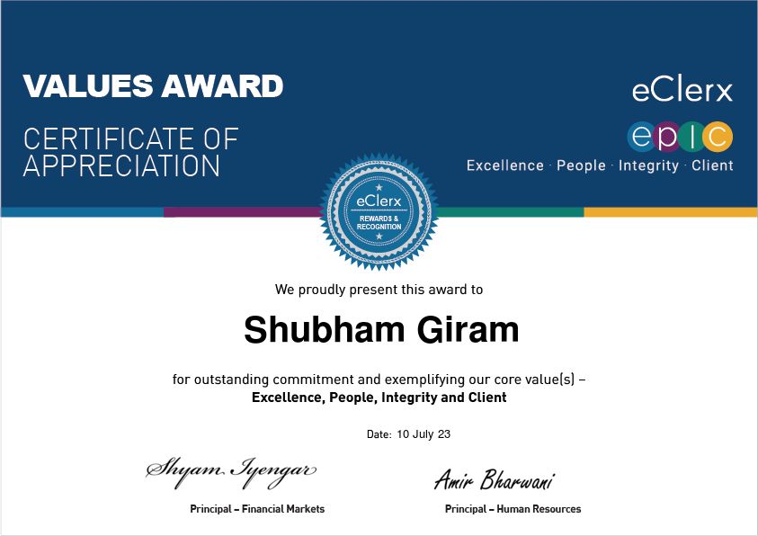 Shubham Giram on LinkedIn: #thankseclerx Shubham Giram on LinkedIn: #thankseclerx