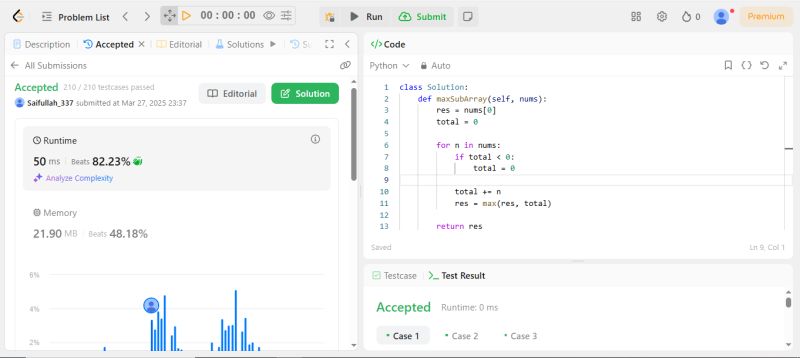 #leetcode #dynamicprogramming #kadanealgorithm #optimizedapproach ... #leetcode #dynamicprogramming #kadanealgorithm #optimizedapproach ...