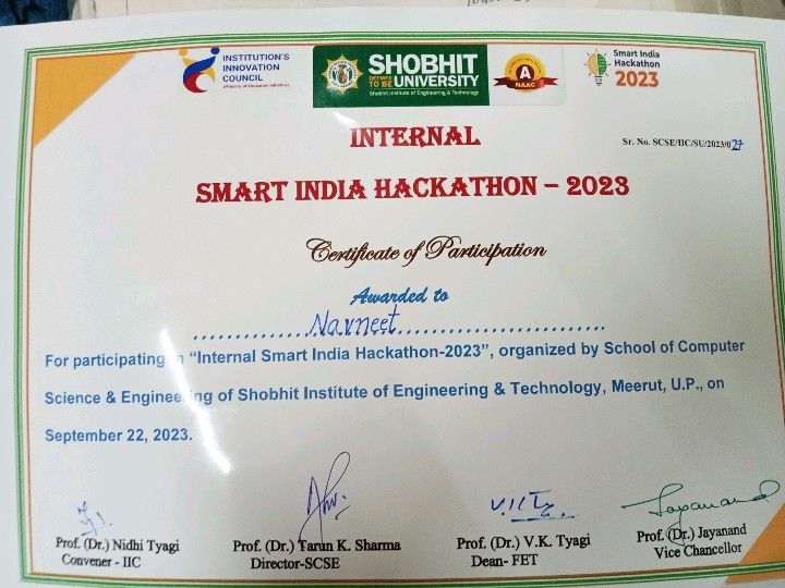 Navneet Sheokand on LinkedIn: #sih23 #innovation #techforgood Navneet Sheokand on LinkedIn: #sih23 #innovation #techforgood