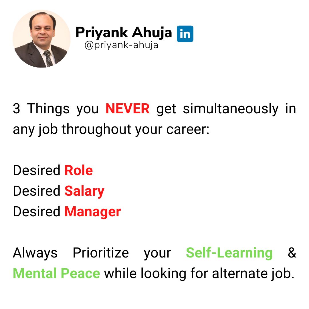 Priyank Ahuja on LinkedIn: π 3 Things You NEVER Get Simultaneously in ... Priyank Ahuja on LinkedIn: π 3 Things You NEVER Get Simultaneously in ...