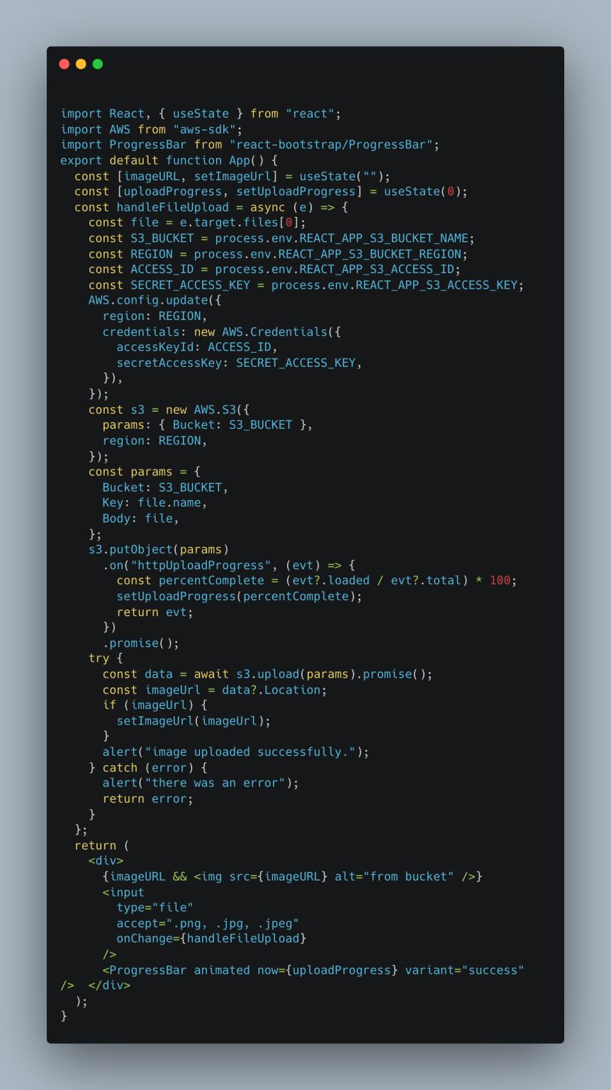 How to use AWS S3 for image upload | Bankole Idris posted on the topic ... How to use AWS S3 for image upload | Bankole Idris posted on the topic ...