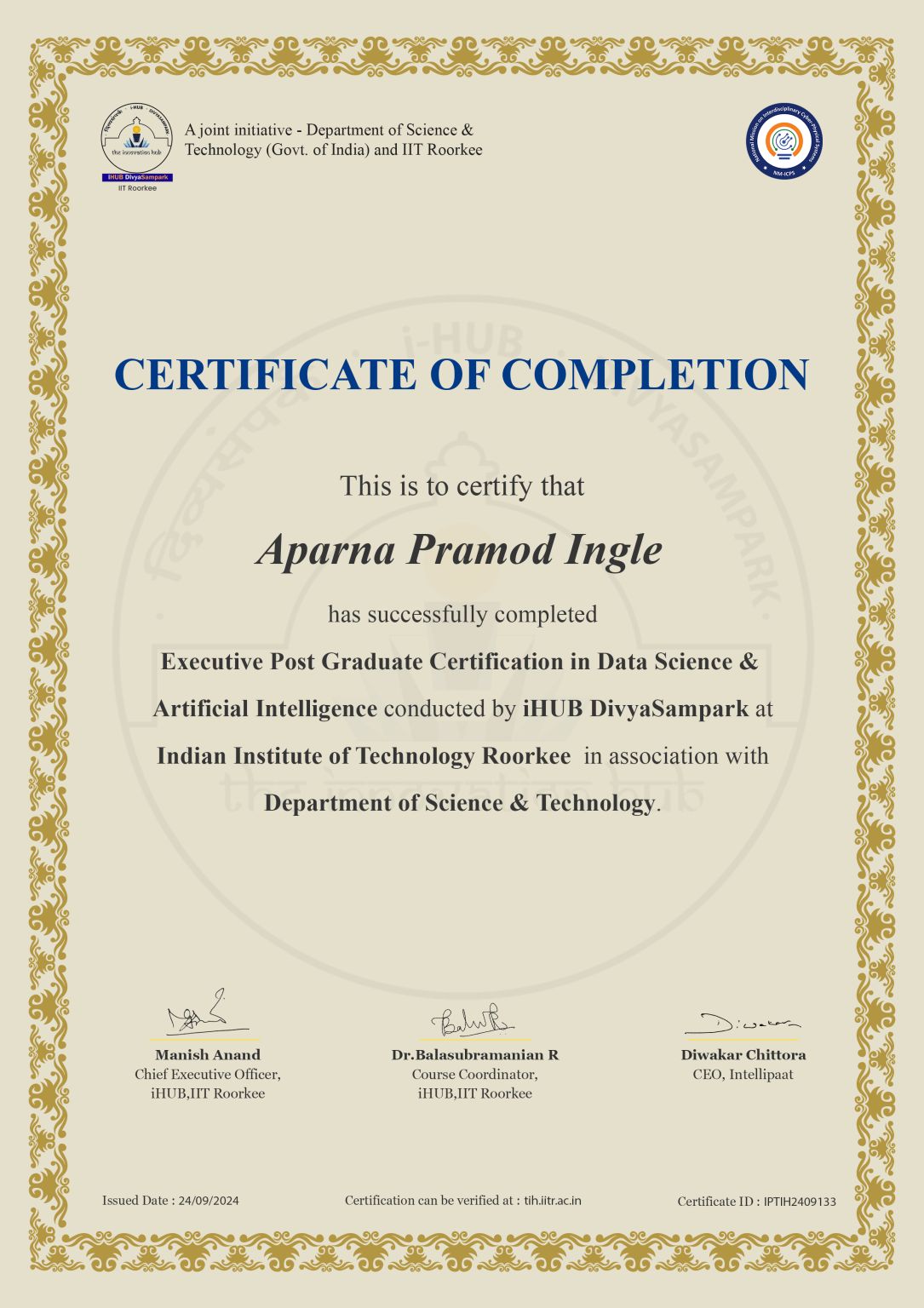 Aparna Ingle on LinkedIn: 🎉 Excited to share that I have completed my ... Aparna Ingle on LinkedIn: 🎉 Excited to share that I have completed my ...