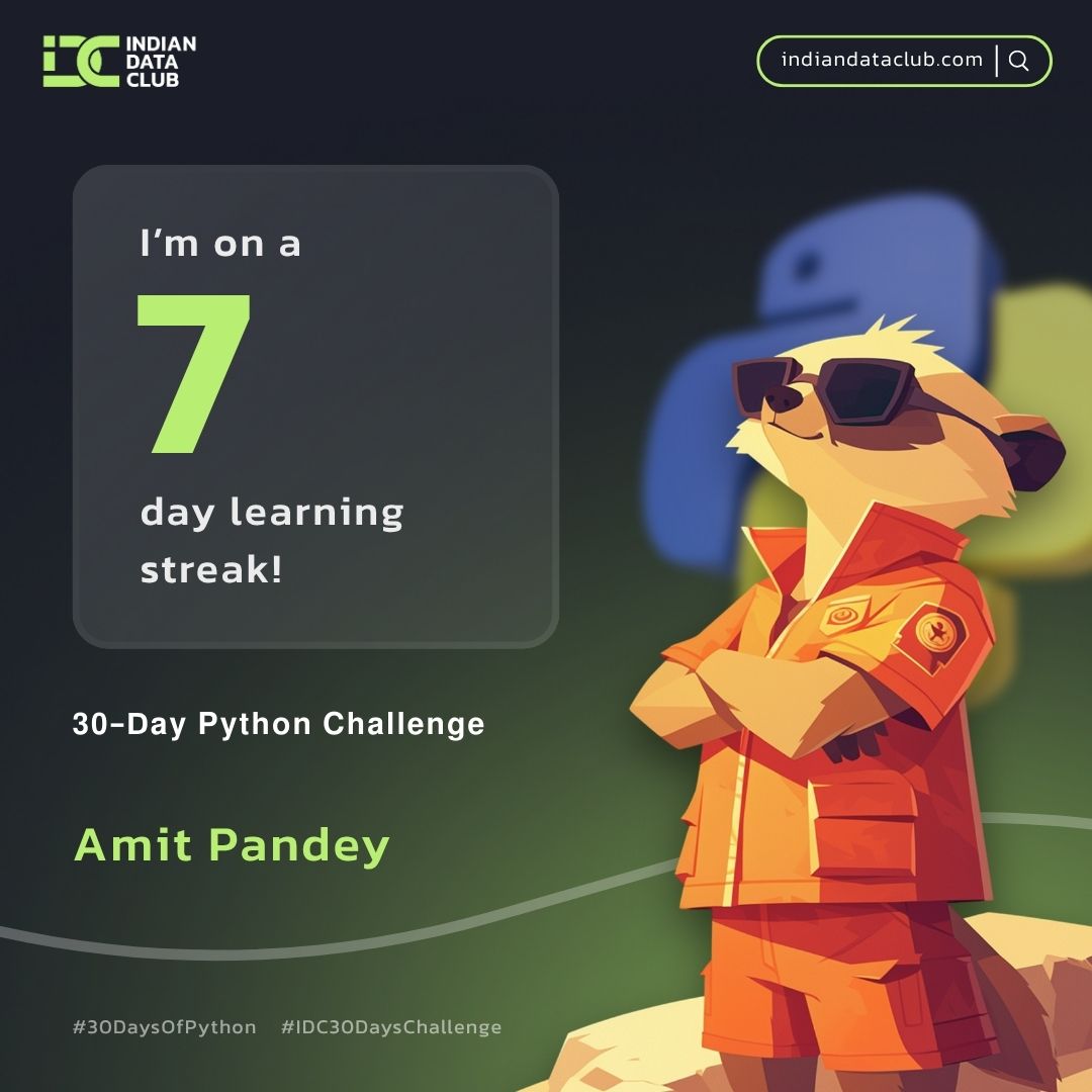 #30daysofpython #idc30dayschallenge | AMIT PANDEY #30daysofpython #idc30dayschallenge | AMIT PANDEY