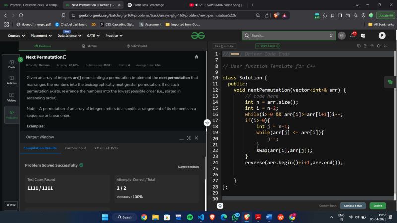 #gfg160 #geekstreak2025 #dsa #coding #problemsolving #geeksforgeeks ... #gfg160 #geekstreak2025 #dsa #coding #problemsolving #geeksforgeeks ...