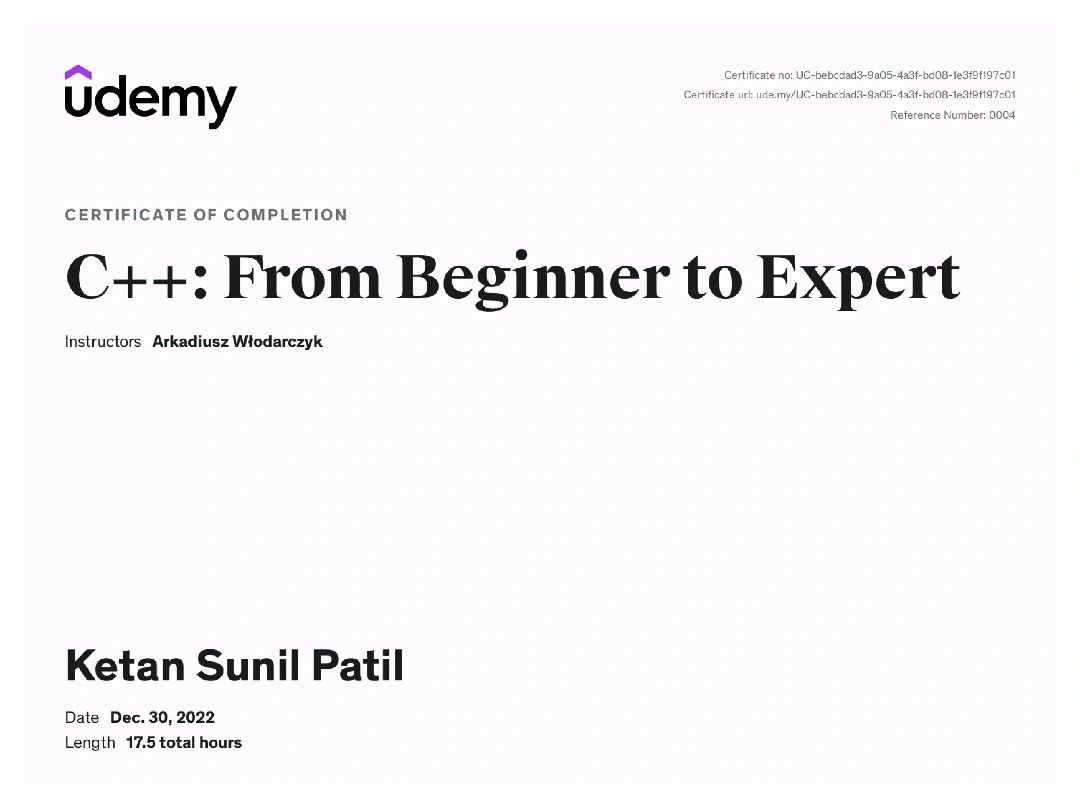 Ketan Patil on LinkedIn: #udemy #cplusplus Ketan Patil on LinkedIn: #udemy #cplusplus