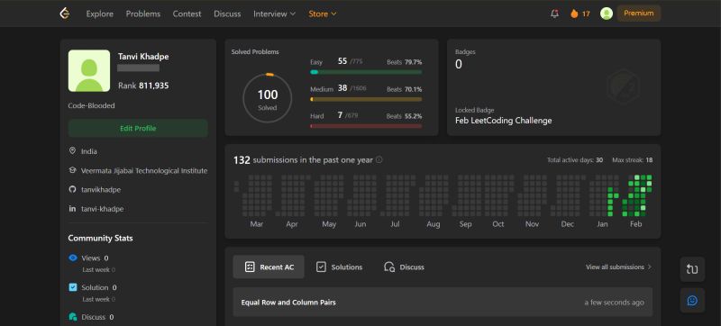 Completed 100 LeetCode questions! | Tanvi Khadpe posted on the topic ... Completed 100 LeetCode questions! | Tanvi Khadpe posted on the topic ...