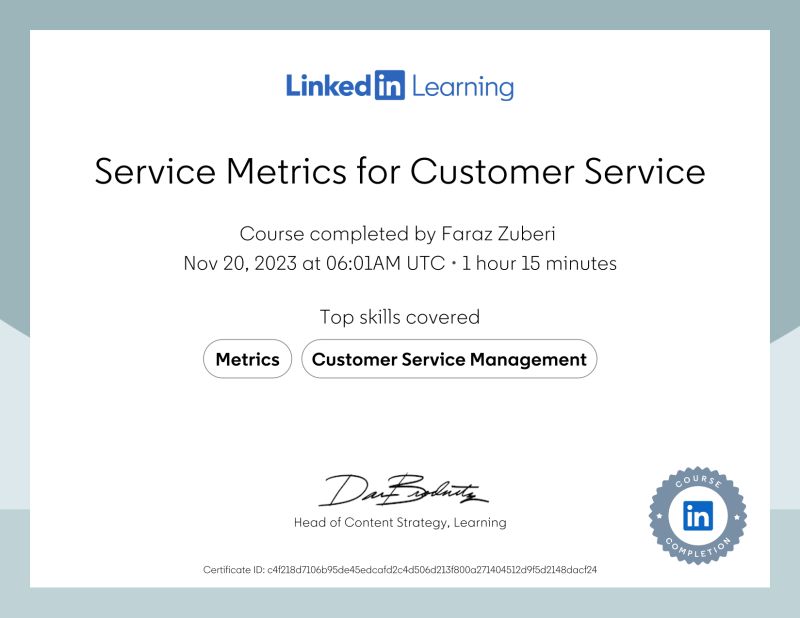 Faraz Zuberi on LinkedIn: Certificate of Completion Faraz Zuberi on LinkedIn: Certificate of Completion