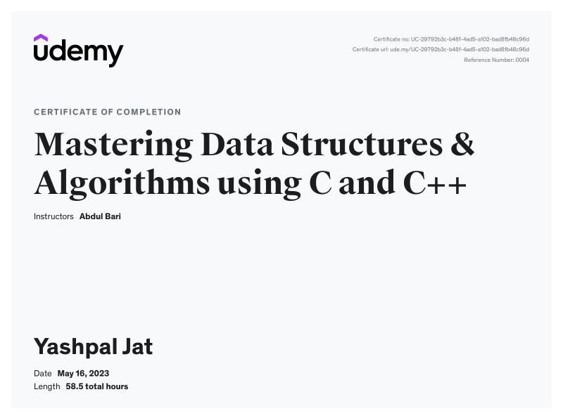 Yashpal Jat on LinkedIn: #udemy #datastructures #algorithms #teaching Yashpal Jat on LinkedIn: #udemy #datastructures #algorithms #teaching