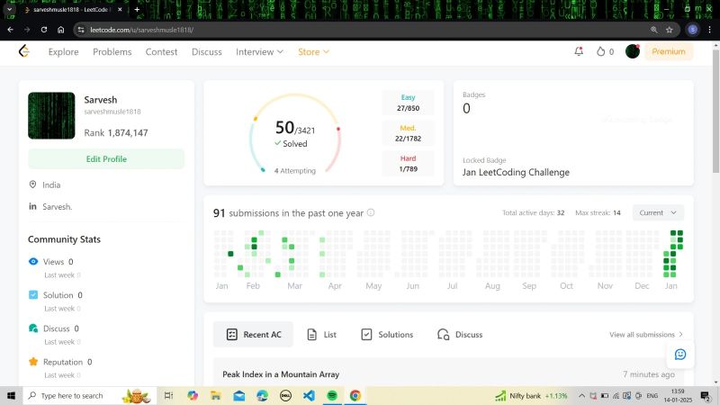 Sarvesh Musale on LinkedIn: #milestone #codingjourney #leetcode # ... Sarvesh Musale on LinkedIn: #milestone #codingjourney #leetcode # ...