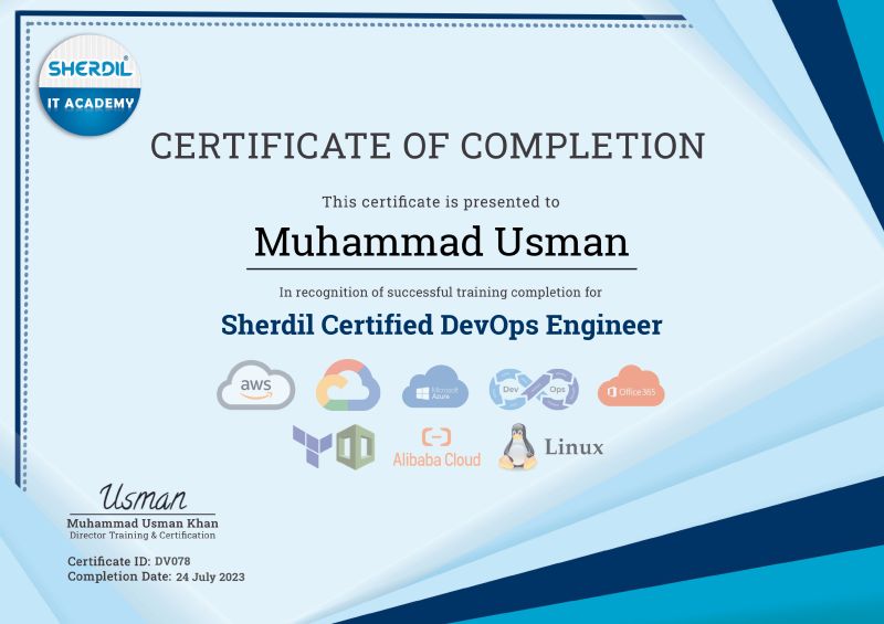 Muhammad Usman Zahoor on LinkedIn: 🙂 Thanks Allah Pak My Devops ... Muhammad Usman Zahoor on LinkedIn: 🙂 Thanks Allah Pak My Devops ...