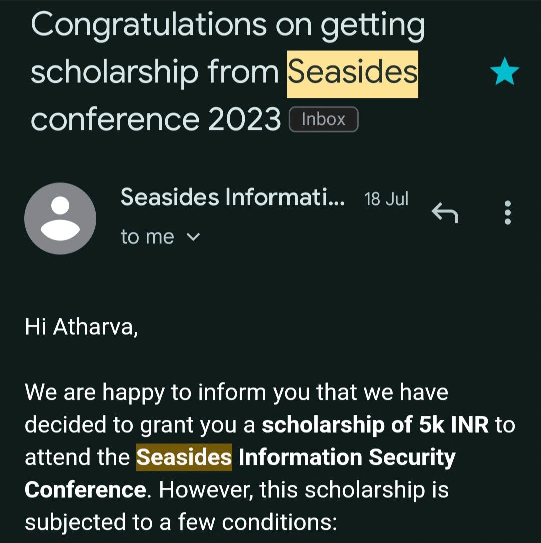 Atharva Jamdar on LinkedIn: #seasides_conf #scholarship Atharva Jamdar on LinkedIn: #seasides_conf #scholarship