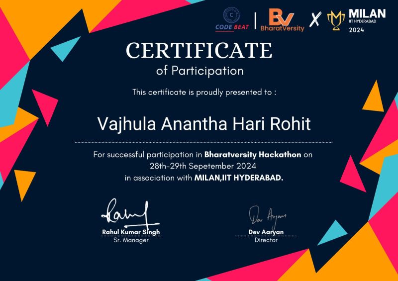 Vajhula Anantha Hari Rohit on LinkedIn: #hackathon #innovation # ... Vajhula Anantha Hari Rohit on LinkedIn: #hackathon #innovation # ...
