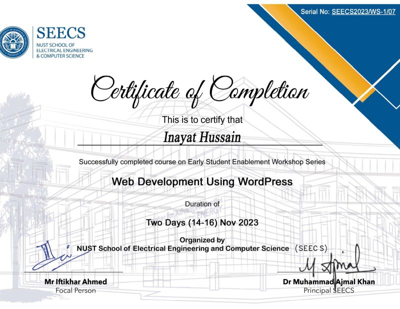 Inayat Hussain on LinkedIn: #nust #seecs #wordpressdevelopment # ... Inayat Hussain on LinkedIn: #nust #seecs #wordpressdevelopment # ...