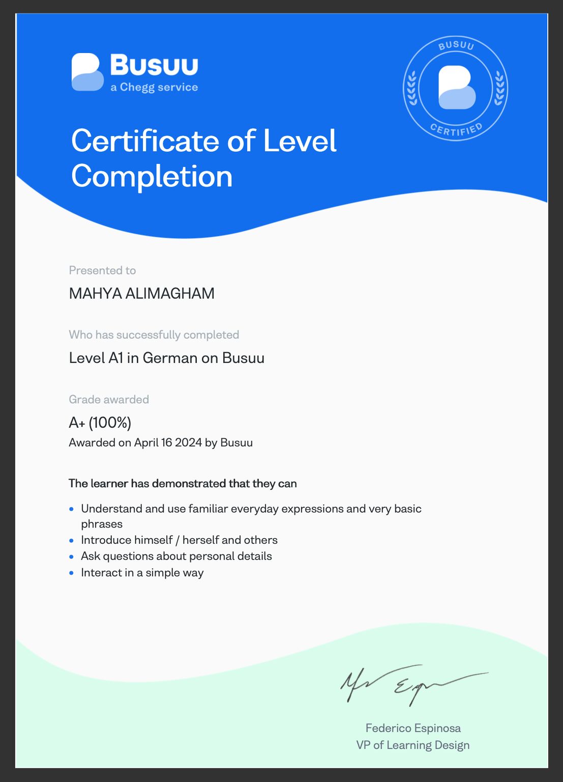 MAHYA ALIMAGHAM on LinkedIn: #busuu #germanlanguage #languages # ... MAHYA ALIMAGHAM on LinkedIn: #busuu #germanlanguage #languages # ...