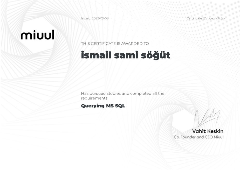 İsmail Söğüt on LinkedIn: #sql #dataanalytics #datascience #statistics İsmail Söğüt on LinkedIn: #sql #dataanalytics #datascience #statistics