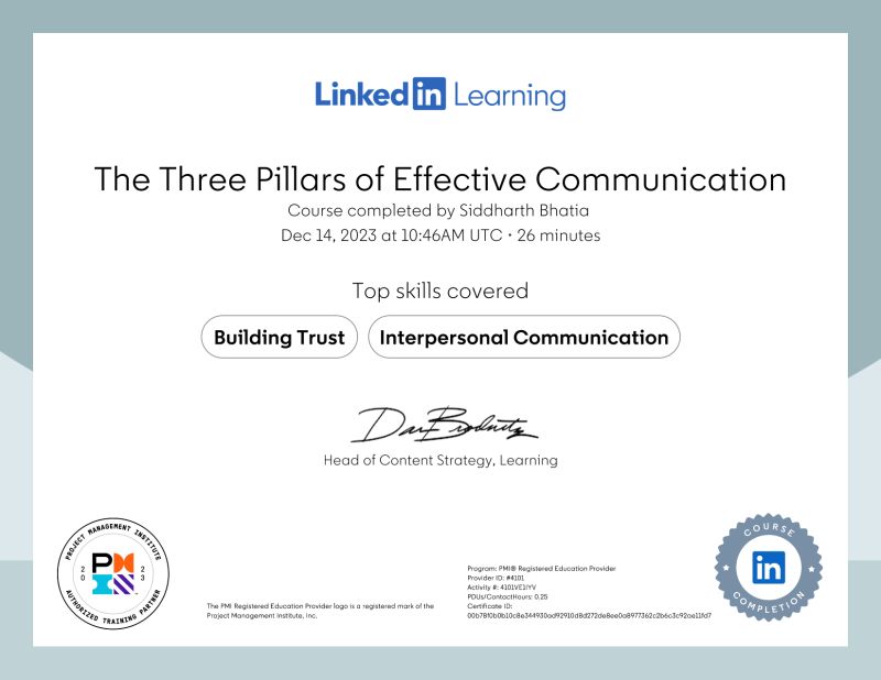 Siddharth Bhatia on LinkedIn: Certificate of Completion Siddharth Bhatia on LinkedIn: Certificate of Completion
