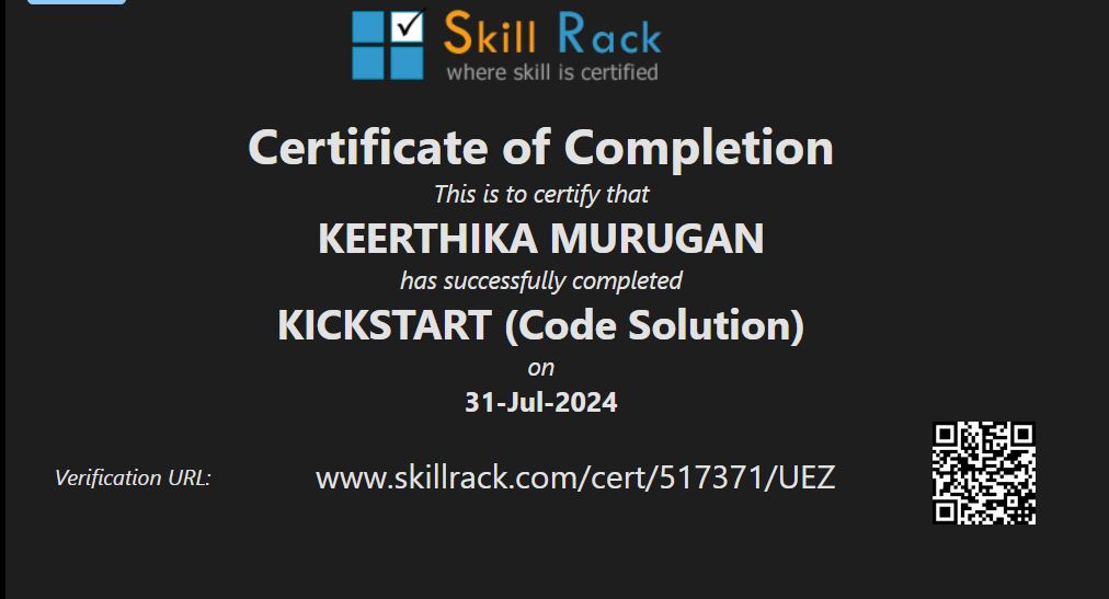 Keerthika Murugan on LinkedIn: #kickstart #coding #problemsolving # ... Keerthika Murugan on LinkedIn: #kickstart #coding #problemsolving # ...
