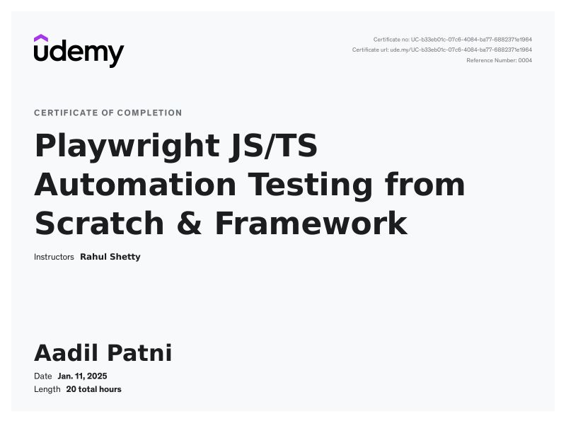 Aadil Patni on LinkedIn: #playwright #javascript #typescript # ... Aadil Patni on LinkedIn: #playwright #javascript #typescript # ...
