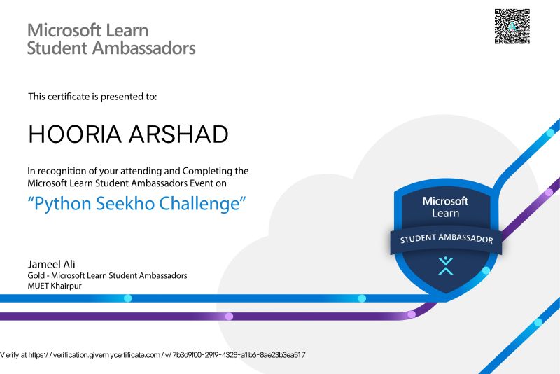 Hooria Arshad on LinkedIn: #mlsamuetkhp #microsoft #python #skills # ... Hooria Arshad on LinkedIn: #mlsamuetkhp #microsoft #python #skills # ...