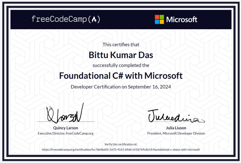 Bittu Kumar Das on LinkedIn: #csharp #microsoft #programming Bittu Kumar Das on LinkedIn: #csharp #microsoft #programming