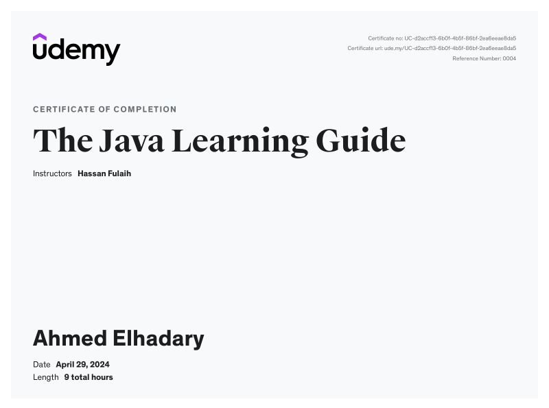 Ahmed Elhadary on LinkedIn: #udemy #java #oop #development #programming ... Ahmed Elhadary on LinkedIn: #udemy #java #oop #development #programming ...