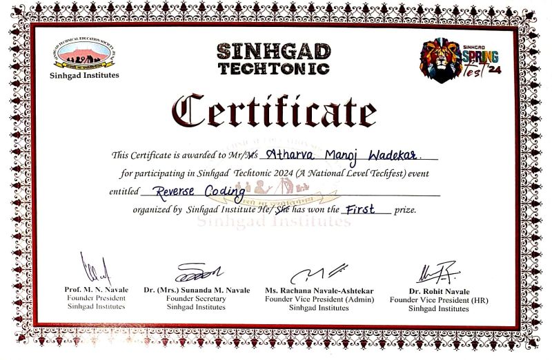 Atharva Wadekar on LinkedIn: Enjoyed the Reverse Coding Event at ... Atharva Wadekar on LinkedIn: Enjoyed the Reverse Coding Event at ...